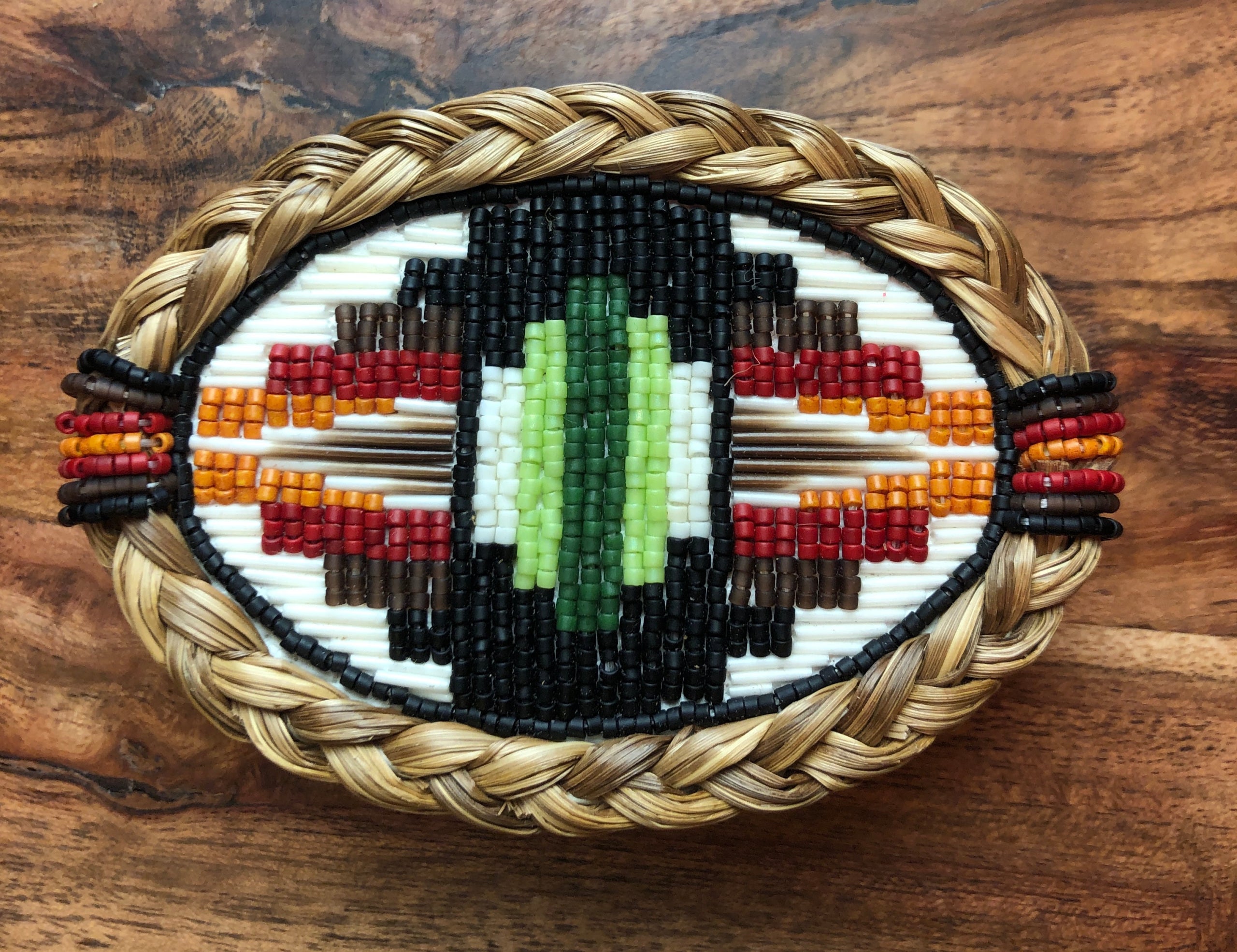 Hilde Barnes Green and Red Belt Buckle